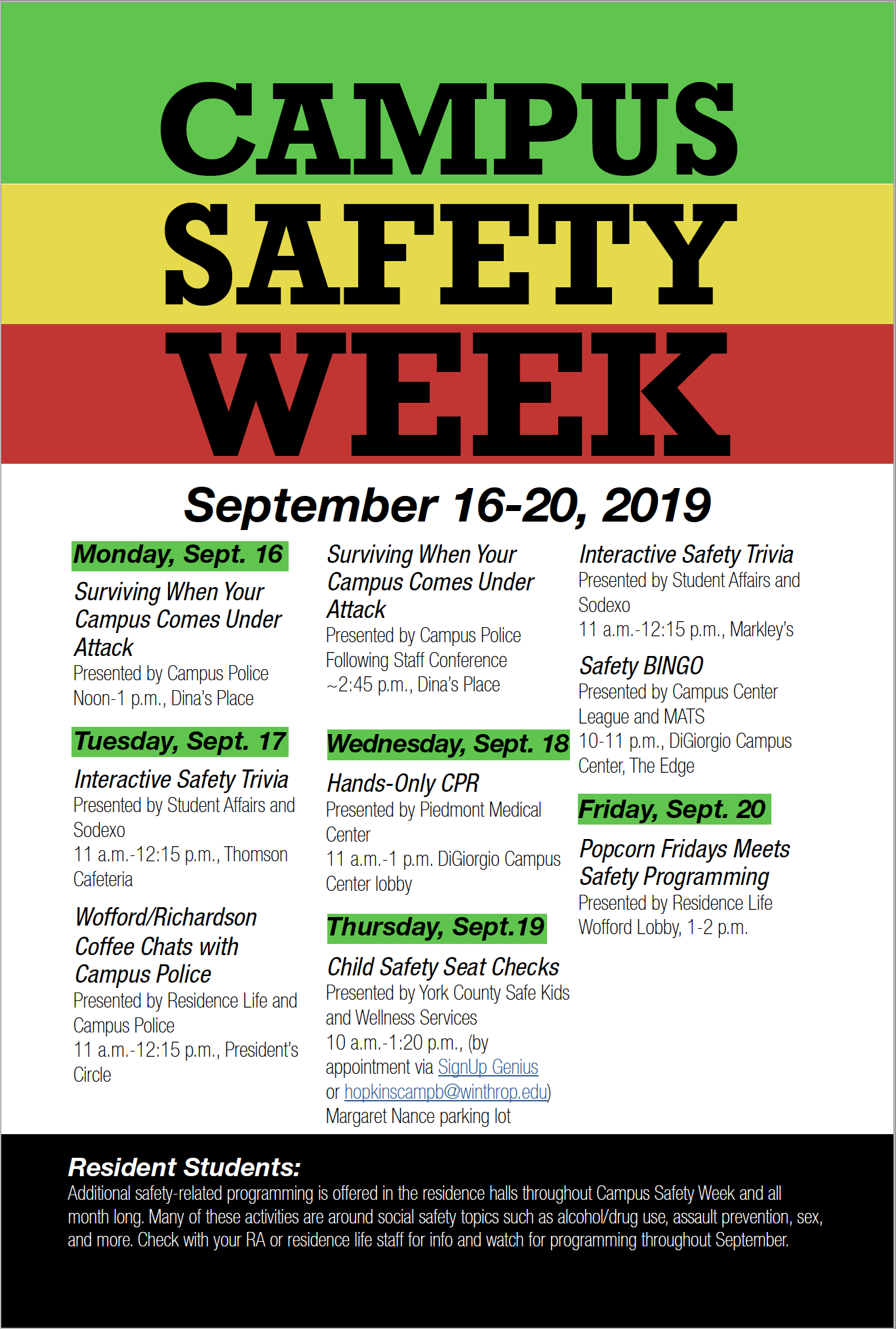 Winthrop hosts inaugural Campus Safety Week – The Palmetto Report